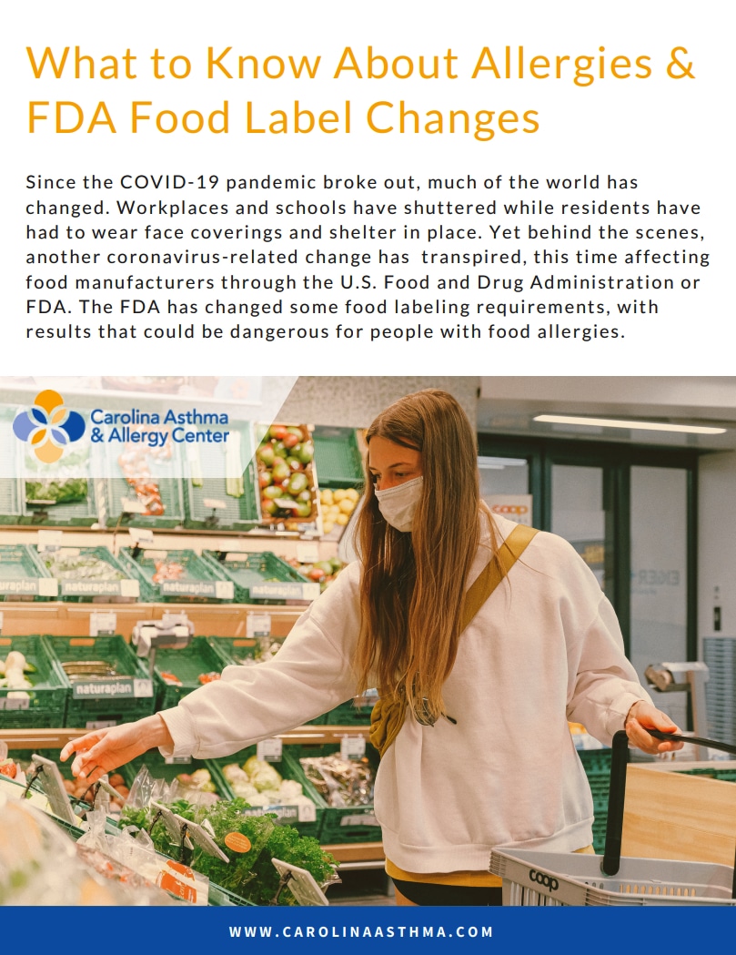 Allergies & FDA Food Label Changes | Carolina Asthma & Allergy Center